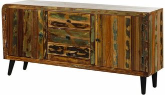 Massivmoebel24 Sideboard Altholz 180x45x86 mehrfarbig lackiert SIXTIES 110