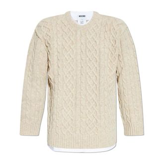 Moschino Cremefarbener Wollpullover - - Knitwear - Herren - Beige - XL