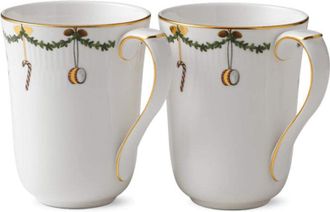 ROYAL COPENHAGEN 1017449 Star Fluted/XMAS Becher 2 St&uuml;ck, Porzellan, Mehrfarbig