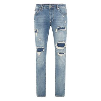 Philipp Plein Homme, Jeans, Bleu, Taille: W36 Pantalon en denim coupe Super Straight
