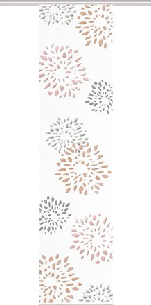 Vision S 84090 | Schiebegardine SOVITA, Digitaldruck auf Bambus-Optik, mit abstraktem Motiv, 260x60cm, Farbe: Kupfer, Gold, Stein (Kupfer)