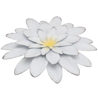 NUOBESTY Kreative Eisen Blumen Wandpendel Wei&szlig; als Hintergrundwanddekoration f&uuml;r Wohnzimmer und Bar im Nordischen Stil