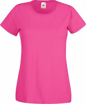 Fruit Of The Loom Damen Lady-Fit T-Shirt Gr&ouml;&szlig;en - Shirtarena B&uuml;ndel, Farbe:Fuchsia, Gr&ouml;&szlig;e:M