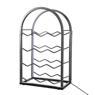 Gilde Weinregal Roberto aus Eisen, grau, 51 cm hoch, 31 cm breit, 18 cm tief