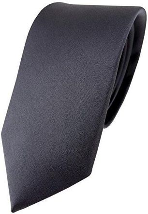 TigerTie mode satin cravate en soie anthracite unicolor - cravate pure soie