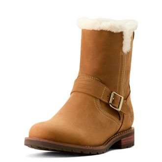 Ariat Womens Savannah Sherpa Waterproof Boots in Carmel Tan, B Medium Width, Size 36.5, by Ariat