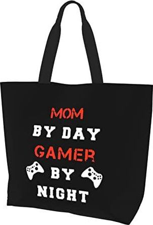AOOEDM Dad By Day Gamer By Night Sac &agrave; provisions r&eacute;utilisable en toile pour femme