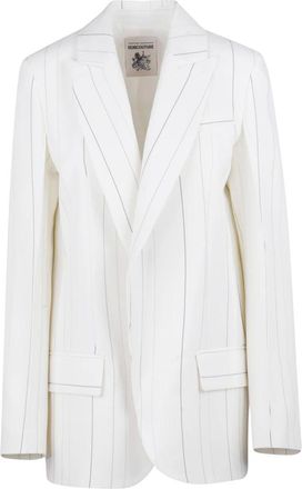 Semicouture Femme, Vestes, Blanc, Taille: 46 FR Giacca Candida a riga gessata