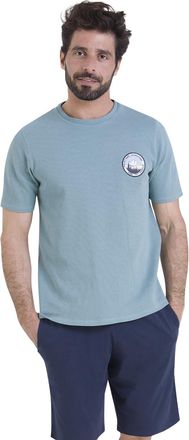 Ath&eacute;na Homewear Kurzer Schlafanzug f&uuml;r Herren, Homewear, Jersey, 100% atmungsaktive Baumwolle, kurz&auml;rmeliges T-Shirt + Shorts - Label &Ouml;ko-TEX Standard 100, O