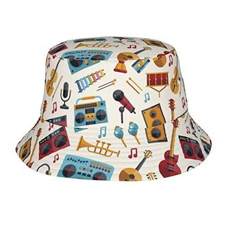 Generic Funky Chapeau de Plage Modèle dinstrument de Musique Guitare Violon Chapeaux de Visière Doux Bobs Femme pour Plage Filles Hommes
