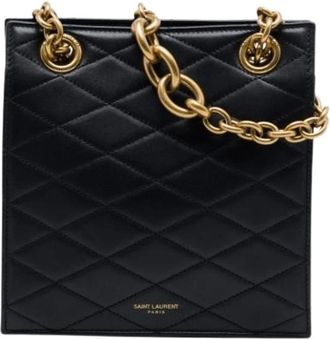 Saint Laurent Sac bandouli&egrave;re matelass&eacute; en cuir dagneau Pre-owned - Femme - Pre-owned - Noir - Taille: ONE Size