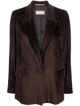PESERICO blazer en velours c&ocirc;tel&eacute; &agrave; simple boutonnage - Marron