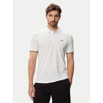 HUGO BOSS Poloshirt Game 1 50564785 Wei&szlig; Slim Fit
