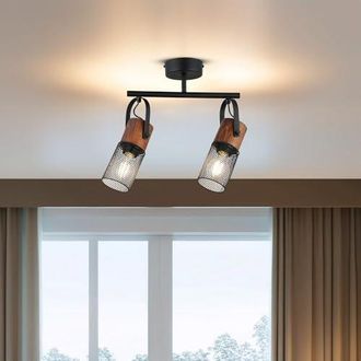 Opviq Elegant Black Chandelier, Metal Body, &Oslash;7.5 cm Cap, 33 cm Height, 2 x E27 Max 40W, Stylish Lighting for Modern Homes, IP20 Rated, Bulb Not Included