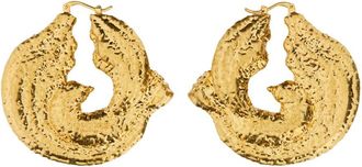 Nina Ricci Twisted Gold Brass Earrings - Gold