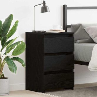 vidaXL Cabinet de chevet avec tiroir Ch&ecirc;ne noir 40 x 35 x 62,5 cm vidaXL