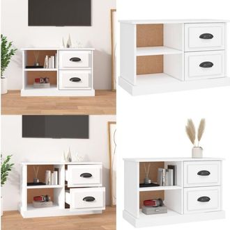 vidaXL Vidaxl - Meuble tv blanc 73x35,5x47,5 cm bois ding&eacute;nierie - Meubles Tv - Meuble Tv - Support Tv - Unit&eacute; Tv - Meuble Moderne - Home & Living