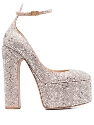Valentino Garavani escarpins Tan-Go 155 mm ornement&eacute;s - Argent