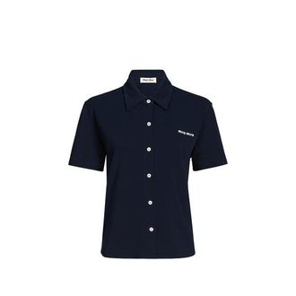 Miu Miu Top &agrave; logo en coton