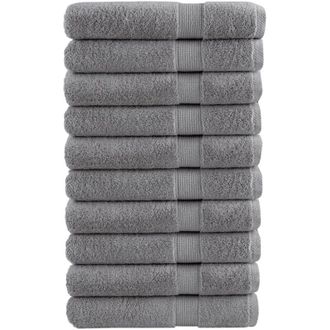 vidaXL Premium-Handtücher solund 10 Stk. Grau 100x200 cm 600 g/m² - Vidaxl
