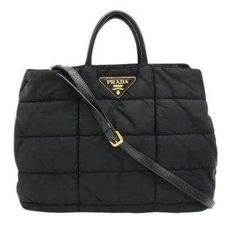 Prada Pre-owned Triangle Logo Nylon Patent Leather 2way Tote Bag - - Pre-owned - Damen - Schwarzk - ONE SIZE