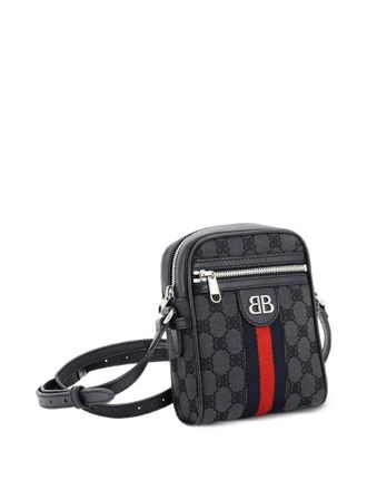 Balenciaga x Gucci sac &agrave; bandouli&egrave;re The Hacker Project Zip Messenger Bag BB Canvas Mini - Noir