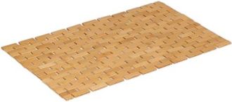 Relaxdays Badematte Bambus, 70 x 42 cm, faltbar, rutschfest, Bambusmatte für Badewanne, Dusche, Sauna, Badteppich, Natur