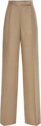 Max Mara Femme, Pantalons, Brun, Taille: 38 FR Mxsbig Linen Pantalons