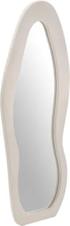 MID.YOU Mid.you Wandspiegel, Beige, Glas, Textil, Holzwerkstoff, oval, 60x150x4 cm, Ganzk&ouml;rperspiegel, Spiegel, Wandspiegel