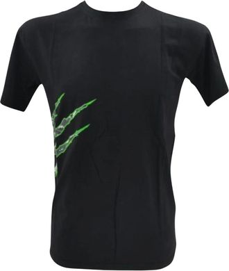 Philipp Plein Schwarzes T-Shirt mit gr&uuml;nem Print - - Tops - Herren - Schwarzk - 2XL