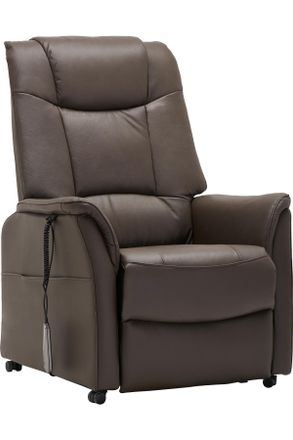 Cantus Fernsehsessel, Dunkelbraun, Textil, Leder, Kombination Echtleder/Lederlook, B&uuml;ffelleder, 76x109-94x89-151 cm, Wohnzimmer, Sessel, Fernsehsessel