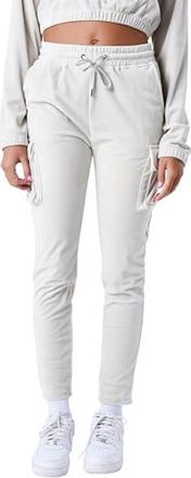 Project X Paris Bas de Jogging Cargo en Velours Signature Gris Clair L