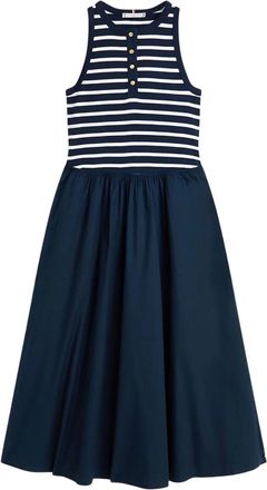 Tommy Hilfiger Femme, Robes, Bleu, Taille: 36 FR Robe Maxi Sans Manches &agrave; Boutons Dor&eacute;s