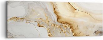 Arttor Panorama Bilder auf Leinwand Marmor Glanz Elegant Leinwandbild 90x30cm Wandbilder Dekoration Wohnzimmer Schlafzimmer K&uuml;che Klein Wanddeko Bild Wand Ku