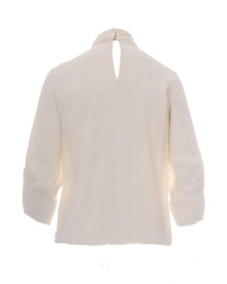 Elisabetta Franchi Womens Blouse Cravattino Butter-Black Viscose Blouses Butter/black Shirt
