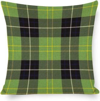 NA Moderne Kissenbezüge, 45,7 x 45,7 cm, Büffelkariert, Grün Dekoration Leinen Kissenbezug für Wohnzimmer Hotel