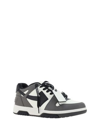 Off-white Mens Out Of Officel Leather Sneakers Dark Grey - Black