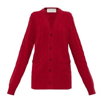 Ami Woll-Strickjacke mit Taschen - - Knitwear - Damen - Rot - XS
