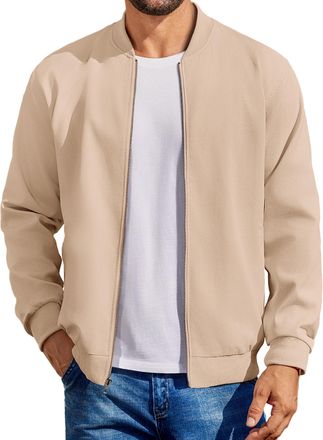 Coofandy Herren-Bomberjacke aus Baumwolle, leichte Fliegerjacken, l&auml;ssige Softshell-Jacke, Khaki-1, XXL