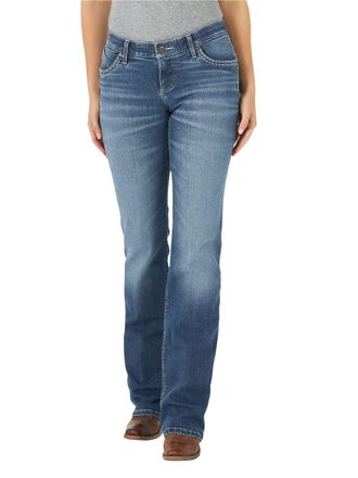 Wrangler Womens Shiloh Low Rise Boot Cut Ultimate Riding Jean, Scarlett, 11 Long