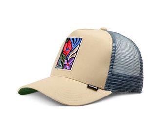 Djinns M-Flowers Casquette trucker en maille, beige, taille unique
