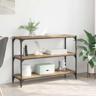 tidyard Gecheer Bücherregal Artisan-Eiche 100 x 33 x 70,5 cm, Offenes Standregal Bücherschrank Vitrinenschrank für Bücher Deko Ordner Wohnzimmer Homeoffice881