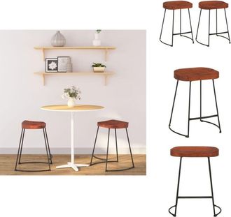 vidaXL Vidaxl - Tabourets de bar Gavin lot de 2 45x38x53cm bois massif manguier - Tabouret De Bar - Tabouret De Comptoir - Mobilier De Cuisine - Chaise De