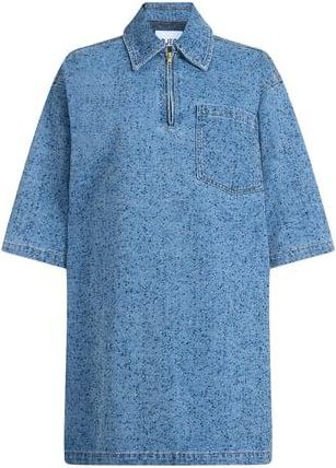 Object Robe courte en denim de coton piqu&eacute;
