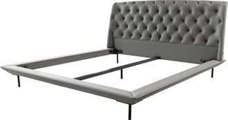 DELIFE Polsterbettgestell Rafinata Kunstleder Hellgrau 180x200 cm