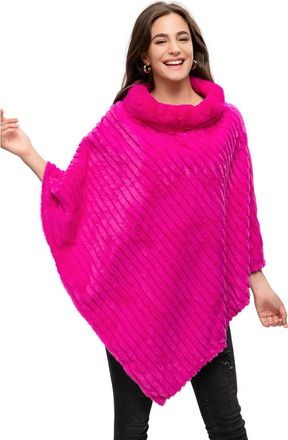 Glamexx24 Damen Poncho, Eleganter Cape Winterfell-Poncho mit Rundhalsausschnitt, dicker Umhang aus warmem Strickfell