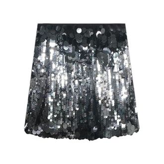 Generic Jupe bombasse &agrave; paillettes color&eacute;es, Noir, Taille unique