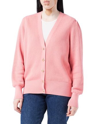 GANT Damen D2. Rib Cotton Cardigan Pullover, Geranium PINK, XS