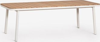 Sklum Rechteckiger Gartentisch 240-300x100 cm ausziehbar aus Aluminium Mareiran Gardenia Wei&szlig;