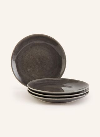 Broste Copenhagen Broste Copenhagen 4er-Set Desserteller Nordic Rain grau